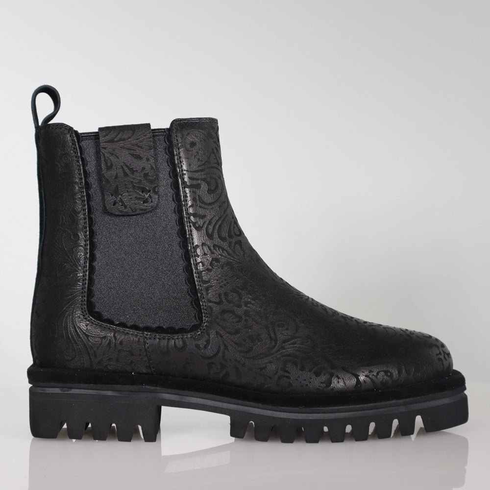 37 SAMPLE - DEMI/BLACK FLORAL EMBOSS – Minx Footwear | C.REED Clothing